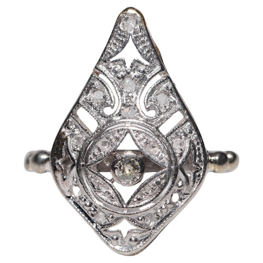 Antique 18k Gold Circa 1920s Art Deco Handcrafted Natural Diamond ...