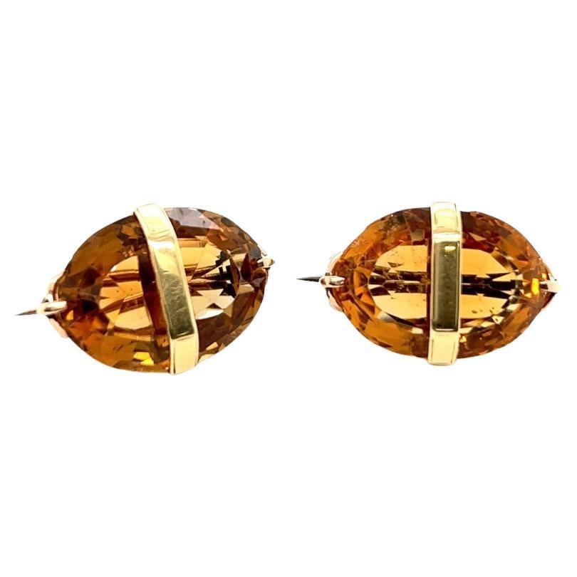 Antique Georgian Citrine Gold Brooch at 1stDibs