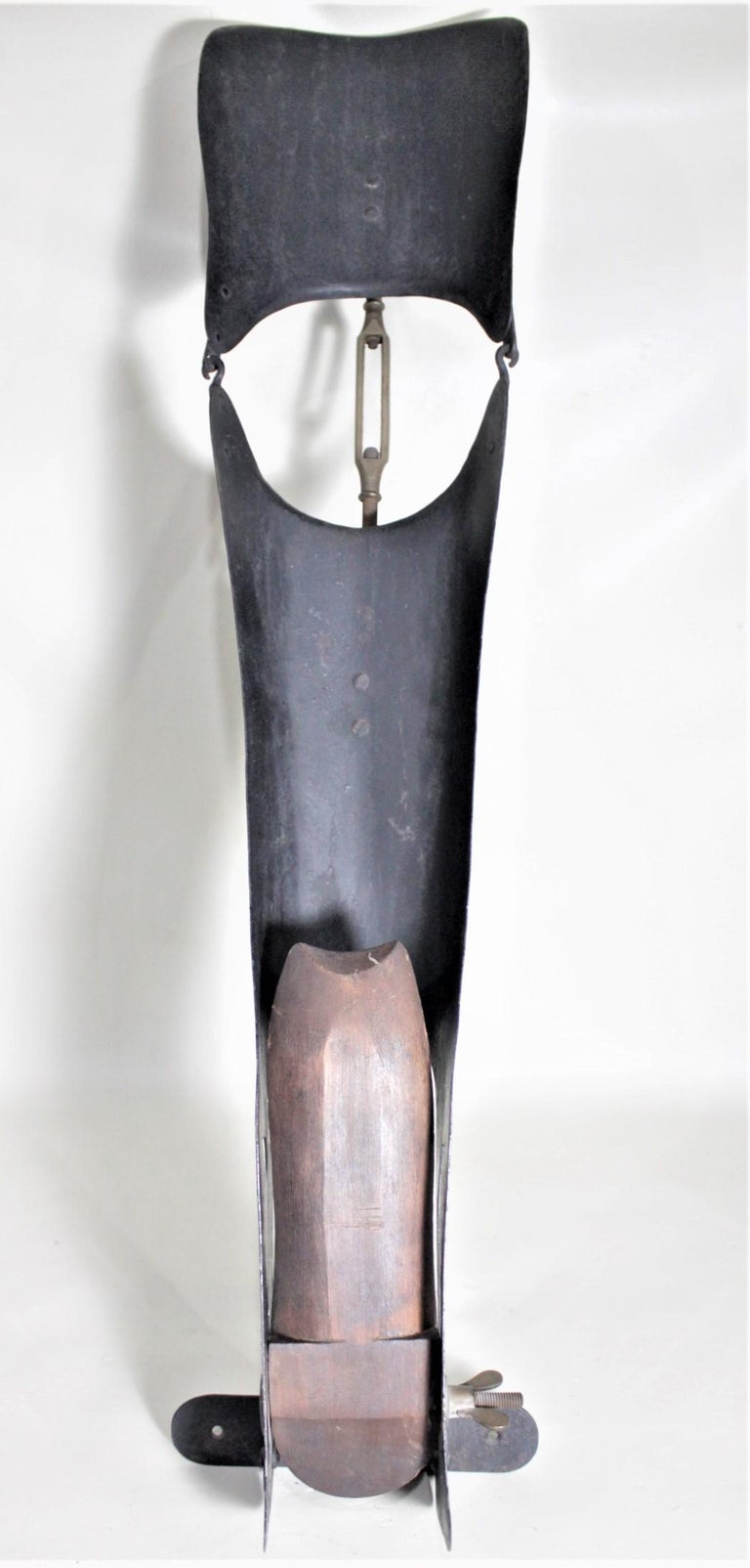 Antique Civil War Era Leg Brace or Splint with Metal, Brass and Wood ...