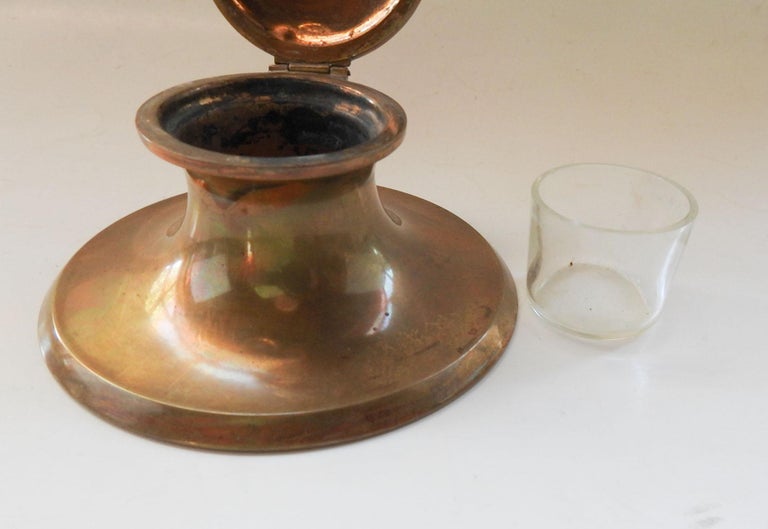 Antique Classic Brass Ink Well For Sale at 1stDibs
