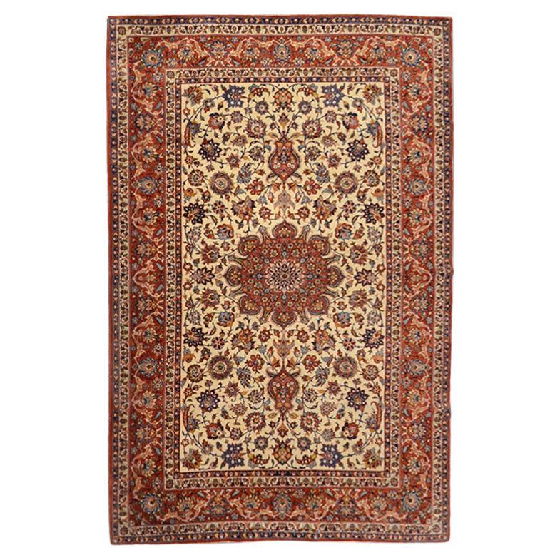 Antique Classic Rug, Design of Palmts, Flowers and Branches For Sale at ...
