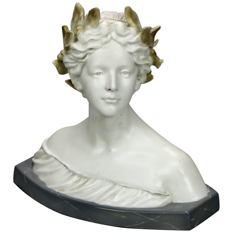 Antique Classical Amphora Porcelain Parcel Gilt Portrait Bust, Circa ...