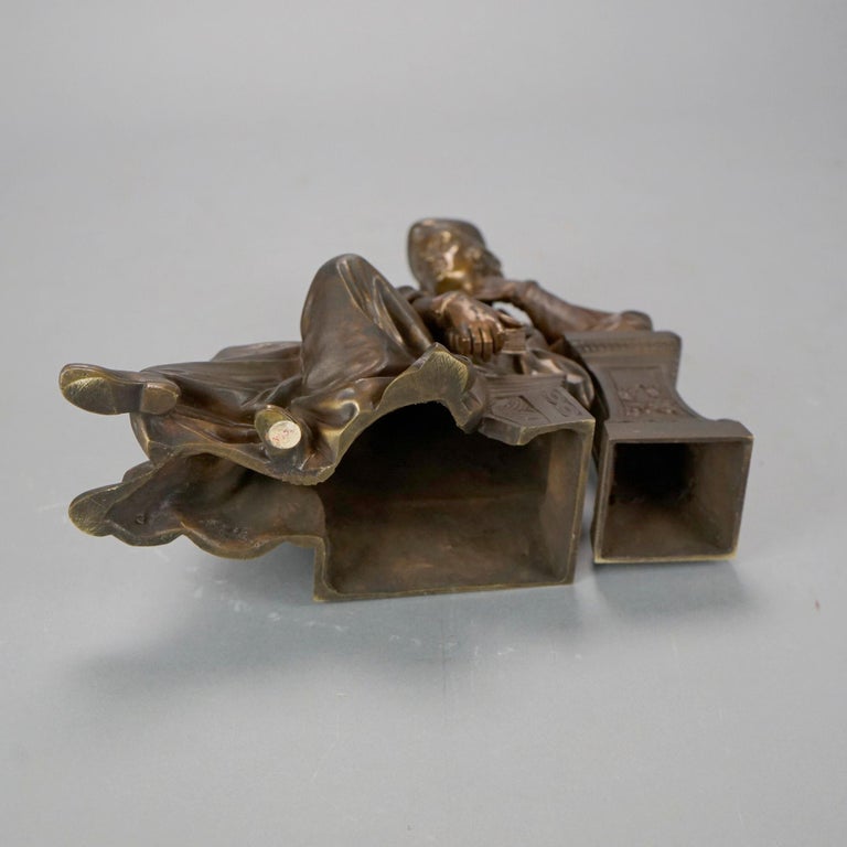 Antique Classical Bronze Sculpture of Seated Scholar Figure Circa 1890 ...