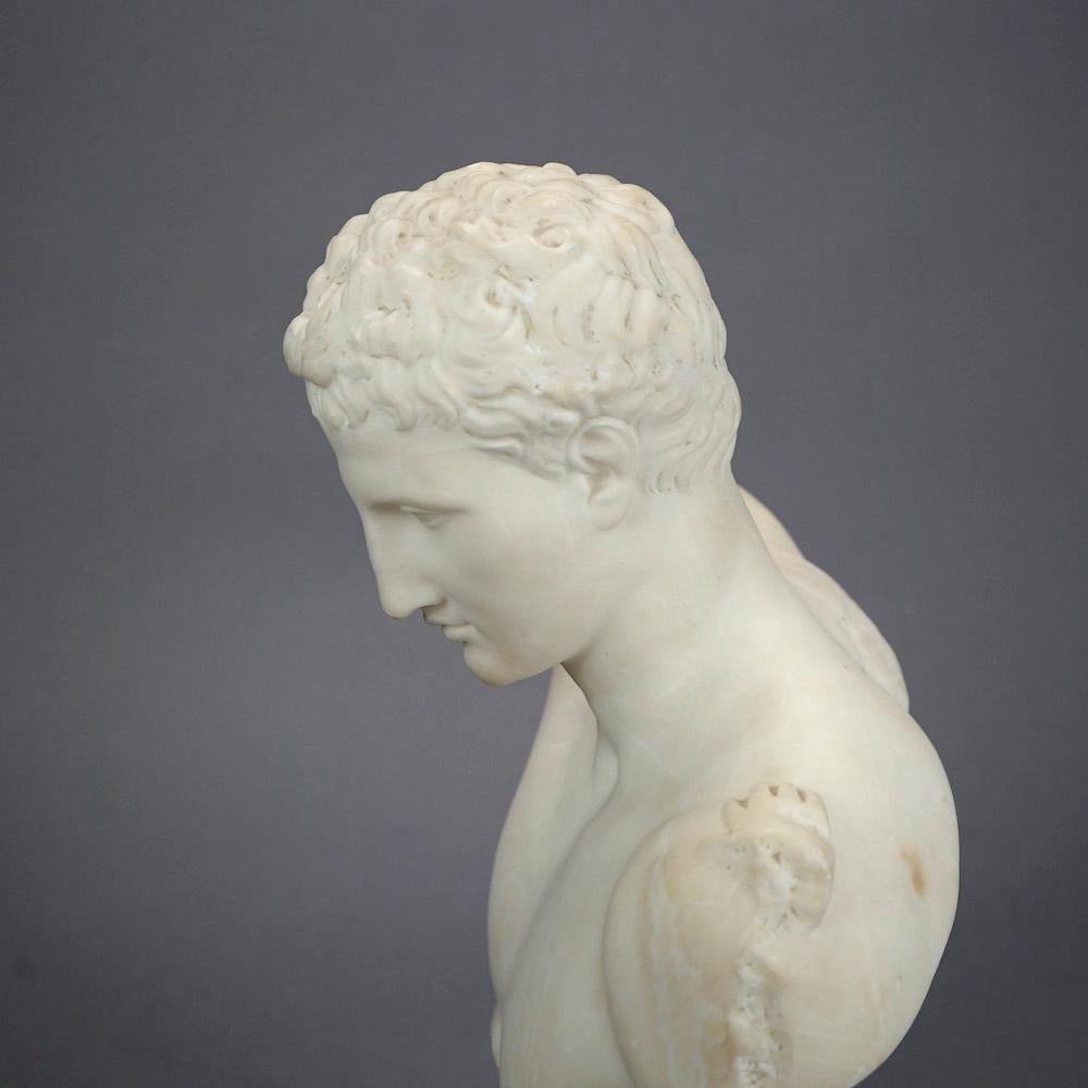 Antique Classical Carved Alabaster Bust Sculpture of Greek Caesar Circa ...