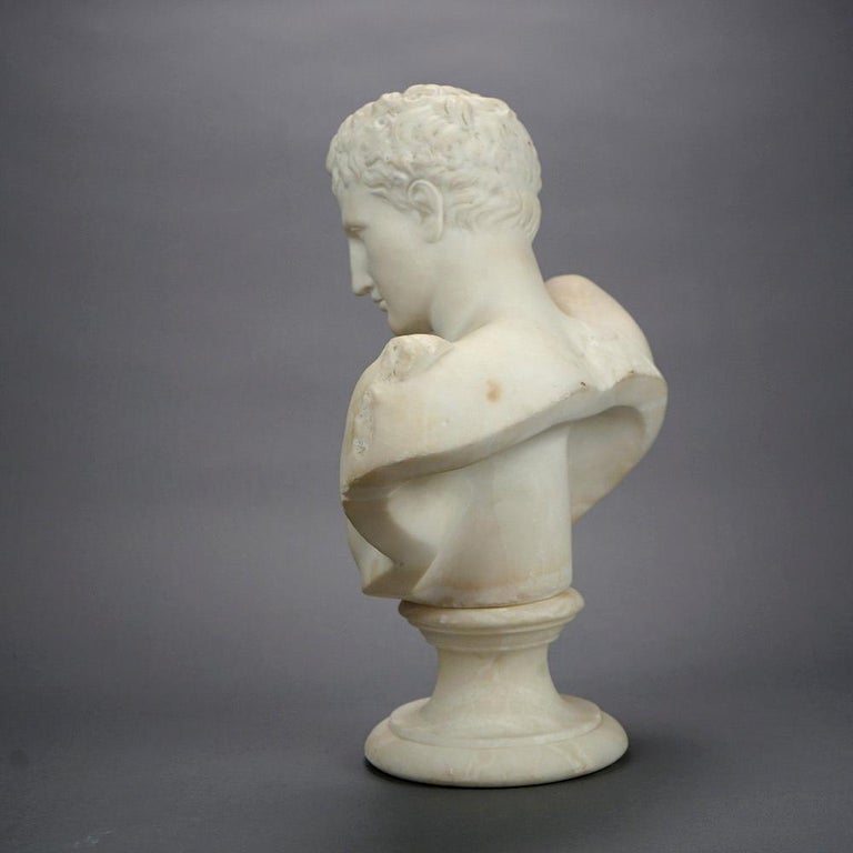 Antique Classical Carved Alabaster Bust Sculpture of Greek Caesar Circa ...