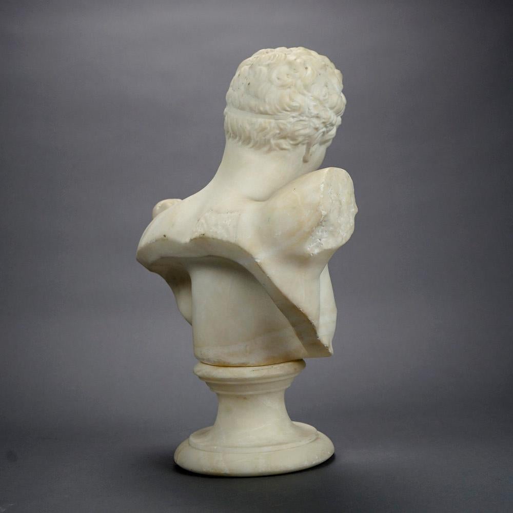 Antique Classical Carved Alabaster Bust Sculpture of Greek Caesar Circa ...