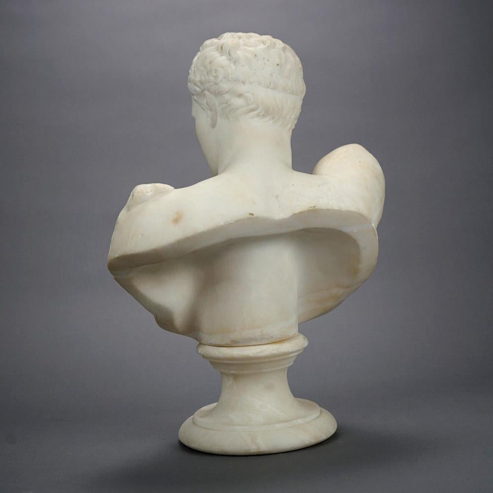 Antique Classical Carved Alabaster Bust Sculpture of Greek Caesar Circa ...