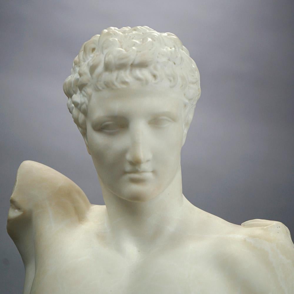 Antique Classical Carved Alabaster Bust Sculpture of Greek Caesar Circa ...