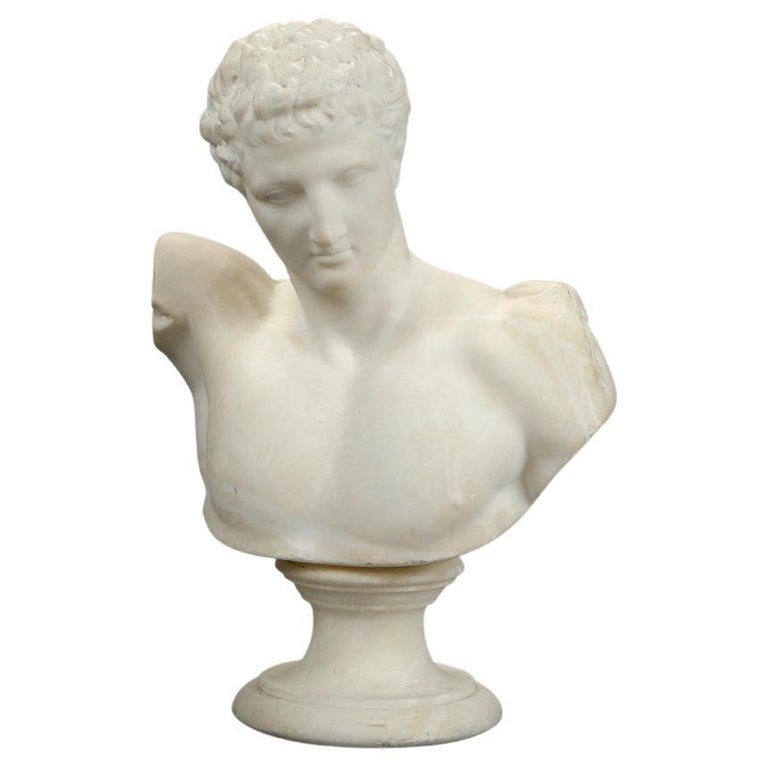 Antique Classical Carved Alabaster Bust Sculpture of Greek Caesar Circa ...