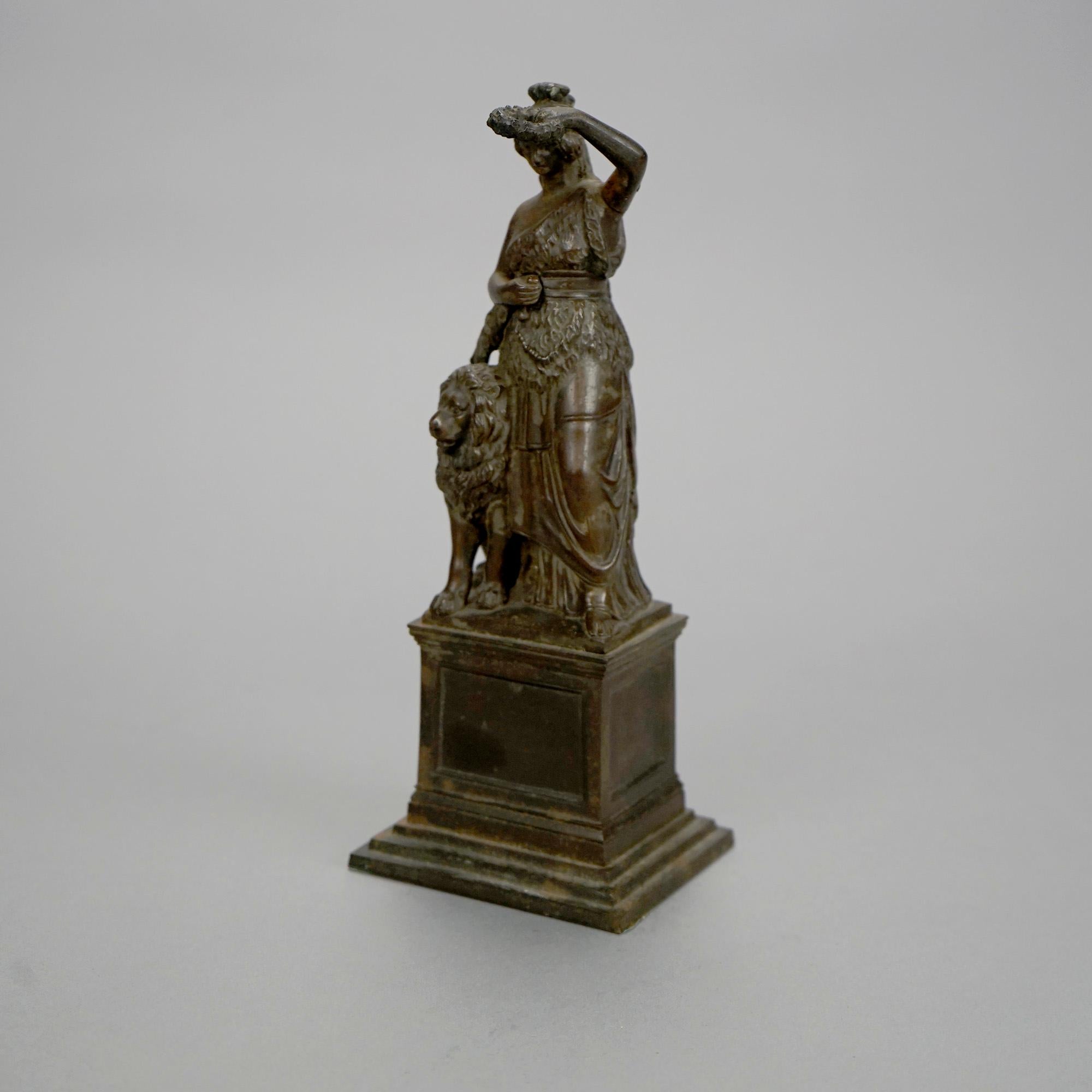 Antique Classical Cast Bronze Statue of a Woman and Lion, c1890 For ...