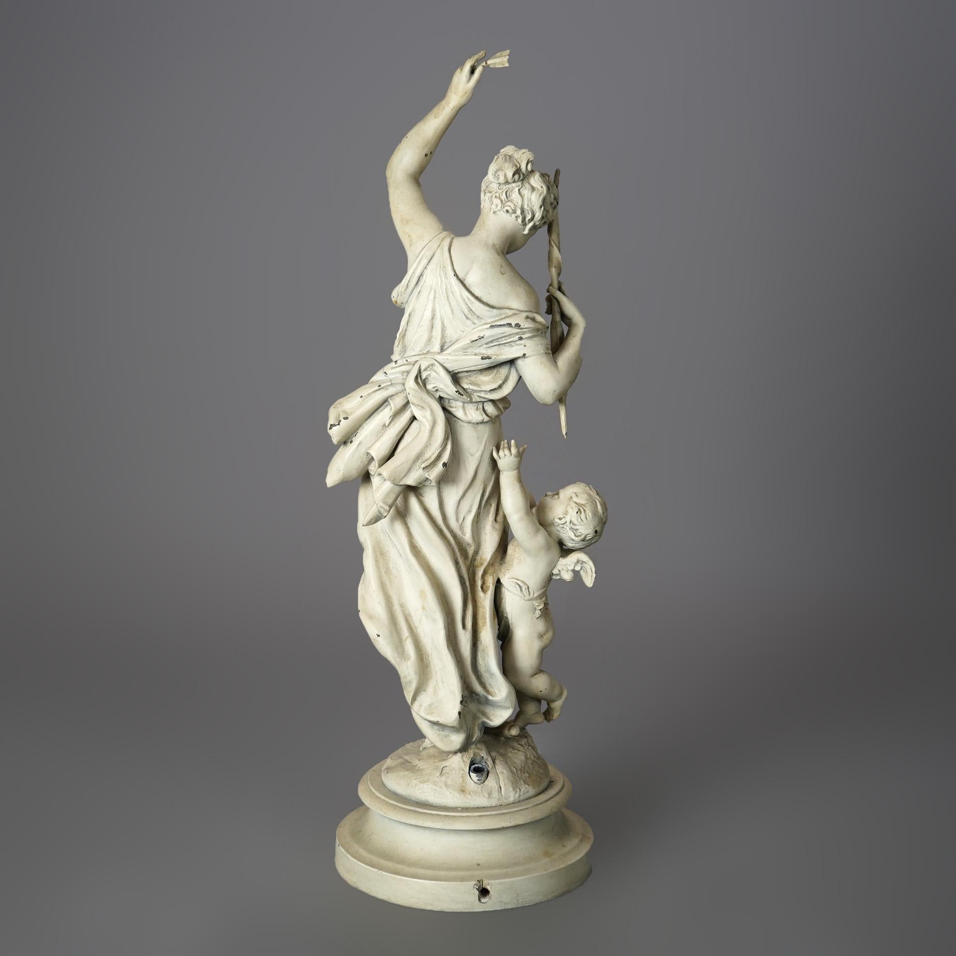 Antique Classical Cast Sculpture of a Woman and Cherub, 20th C For Sale ...
