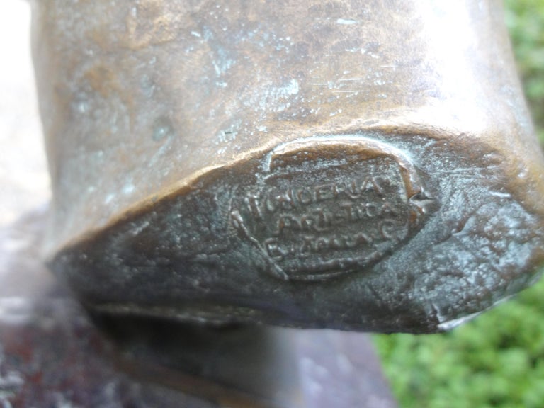 Antique Classical French Bronze Bust on a Marble Base For Sale at 1stDibs