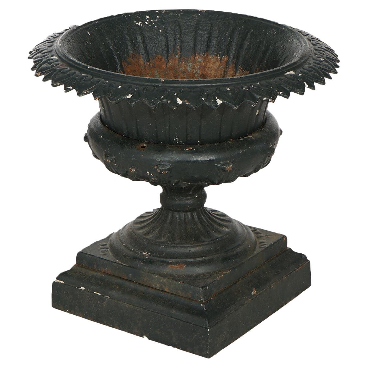 Antique Concrete Grecian Greek Key Urn + Pedestal For Sale at 1stDibs ...