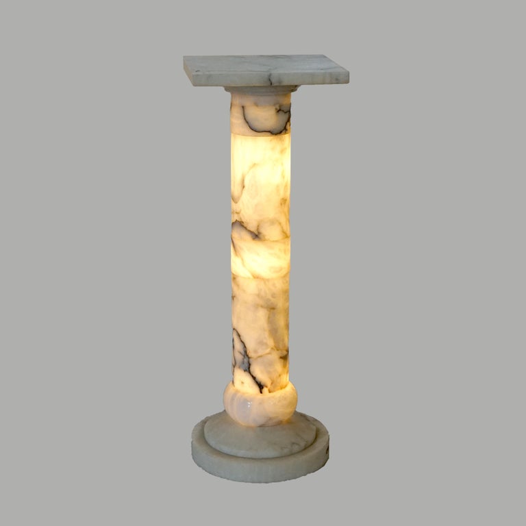 Antique Classical Marble Sculpture Display Pedestal, Lighted, Circa ...