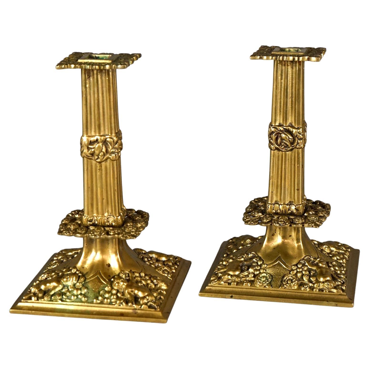 French Rococo Style Bronze Candlestick, circa 1920s For Sale at 1stDibs