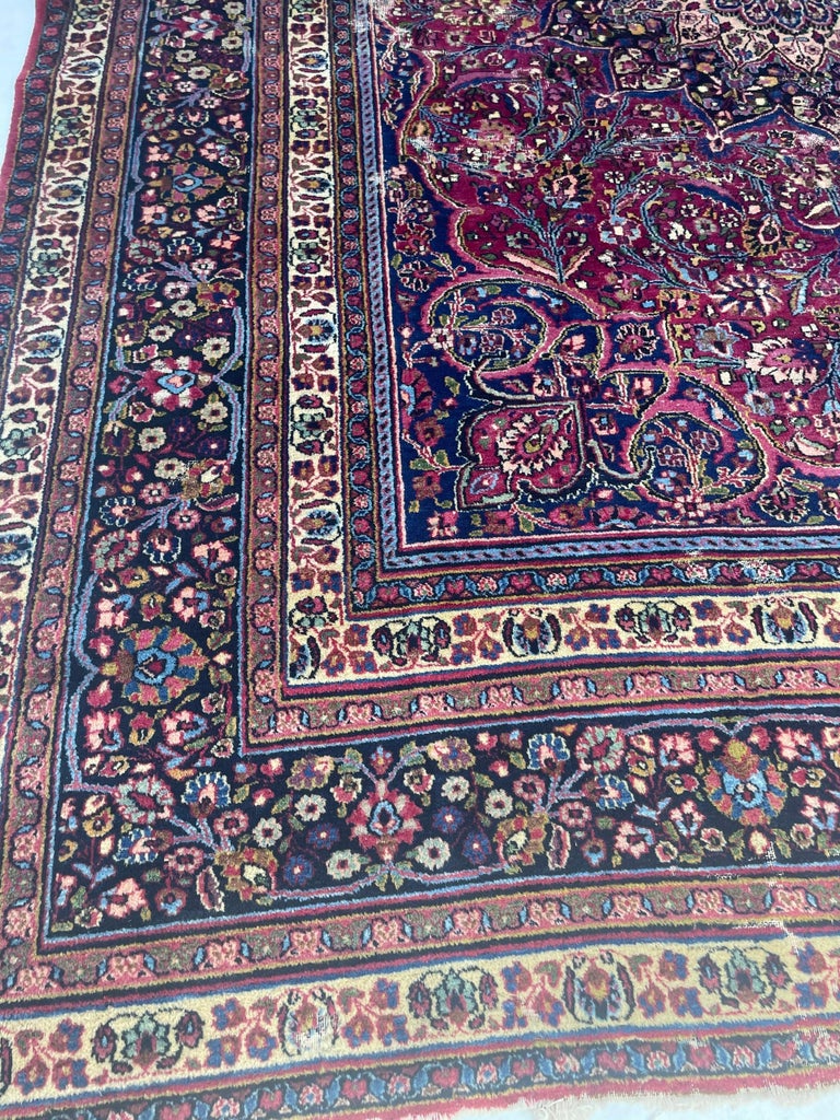 Antique Classical Rug in Jewel Tones with Signature, circa 1940's For ...