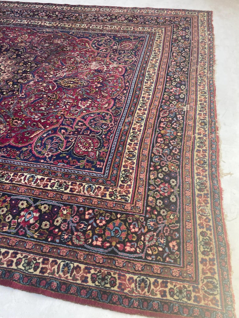 Antique Classical Rug in Jewel Tones with Signature, circa 1940's For ...