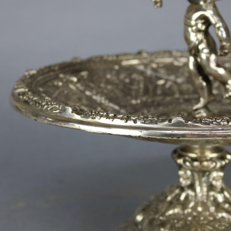 Antique Classical Silver Plated Bronze Figural Cherub Compote, circa ...