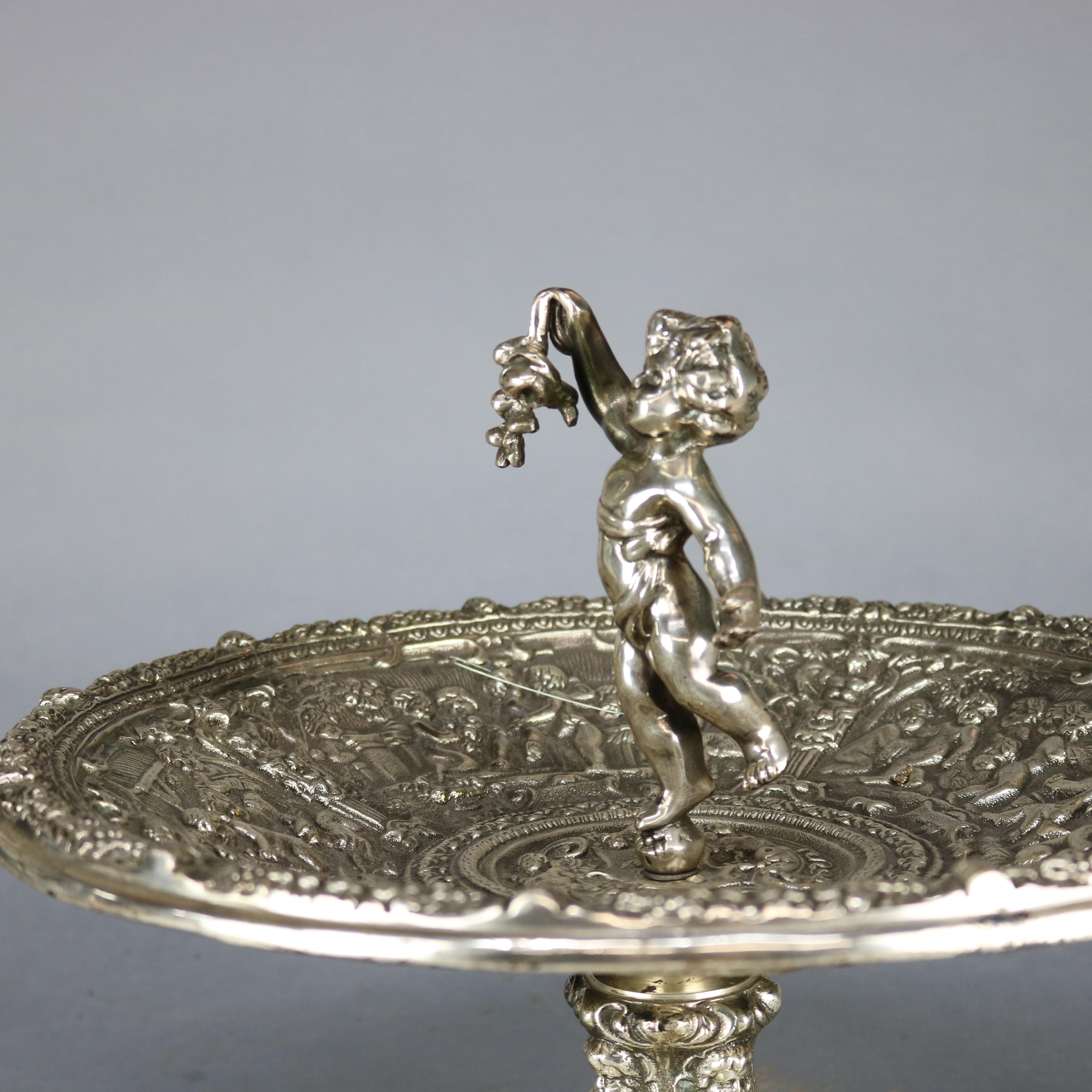 Antique Classical Silver Plated Bronze Figural Cherub Compote, circa ...