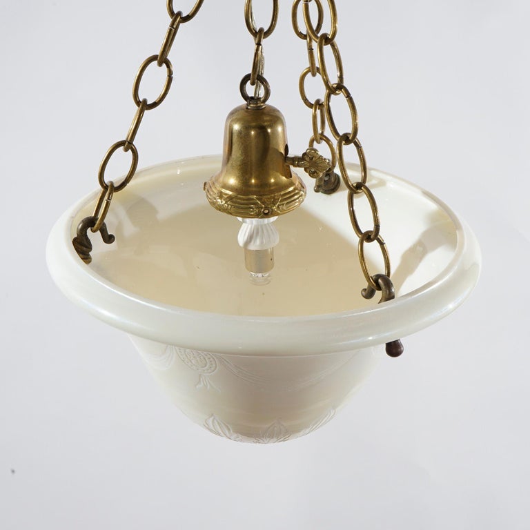 Antique Classical Steuben Calcite Acid Etched Dome Ceiling Fixture ...
