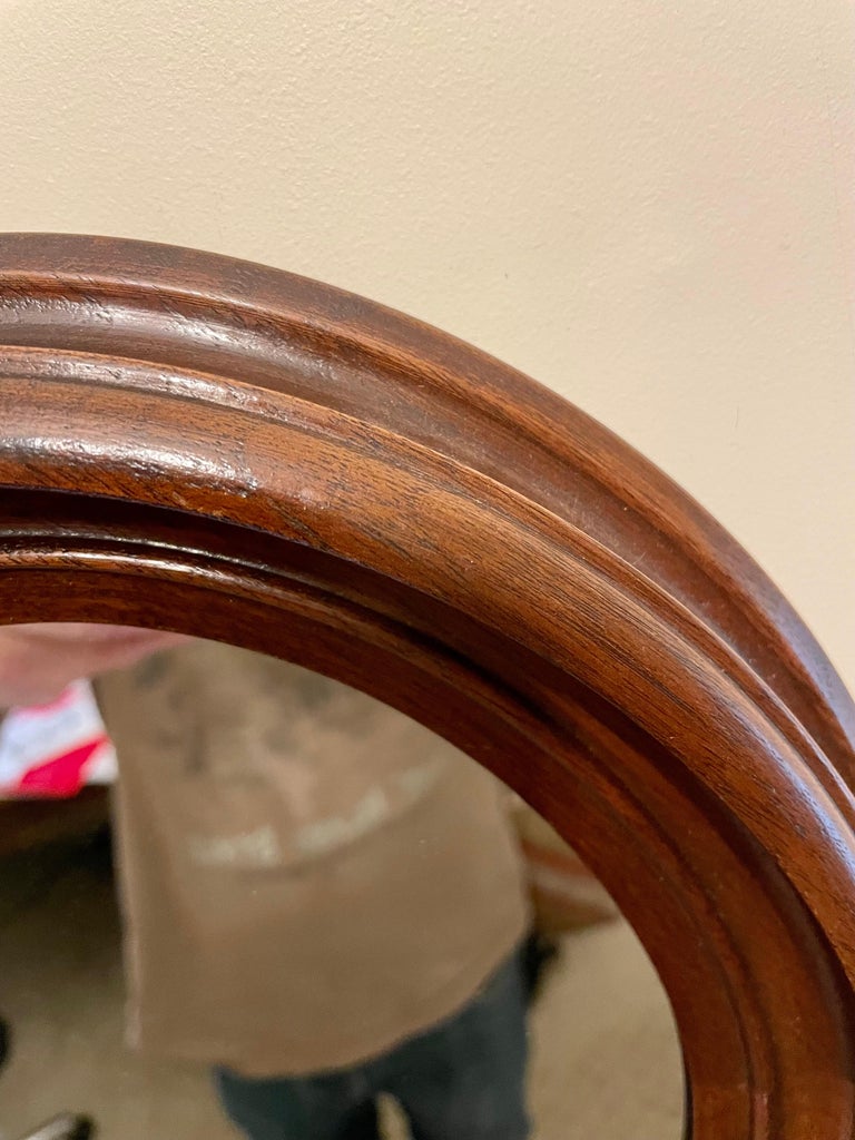 Antique Classical Walnut Oval Mirror For Sale at 1stDibs