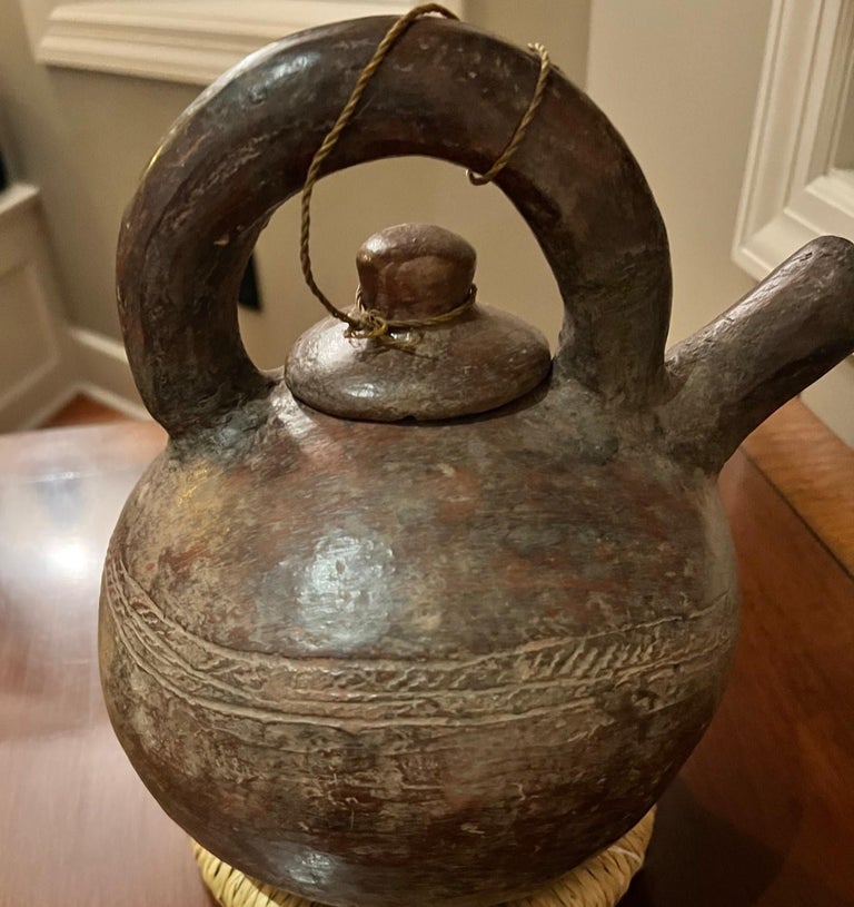 Antique Clay Fired Water Pot with Lid - Gurunsi Peoples Burkina Faso ...