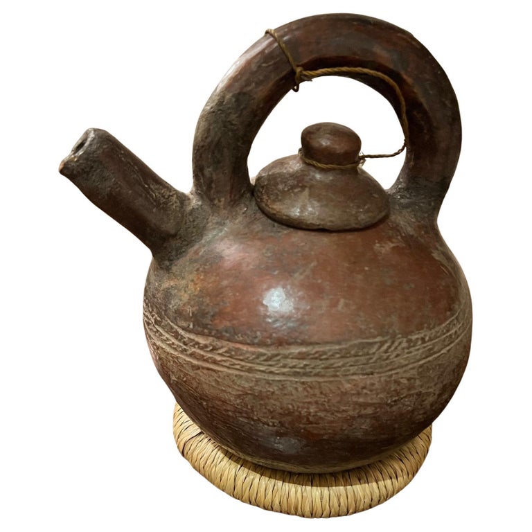 Antique Clay Fired Water Pot with Lid - Gurunsi Peoples Burkina Faso ...