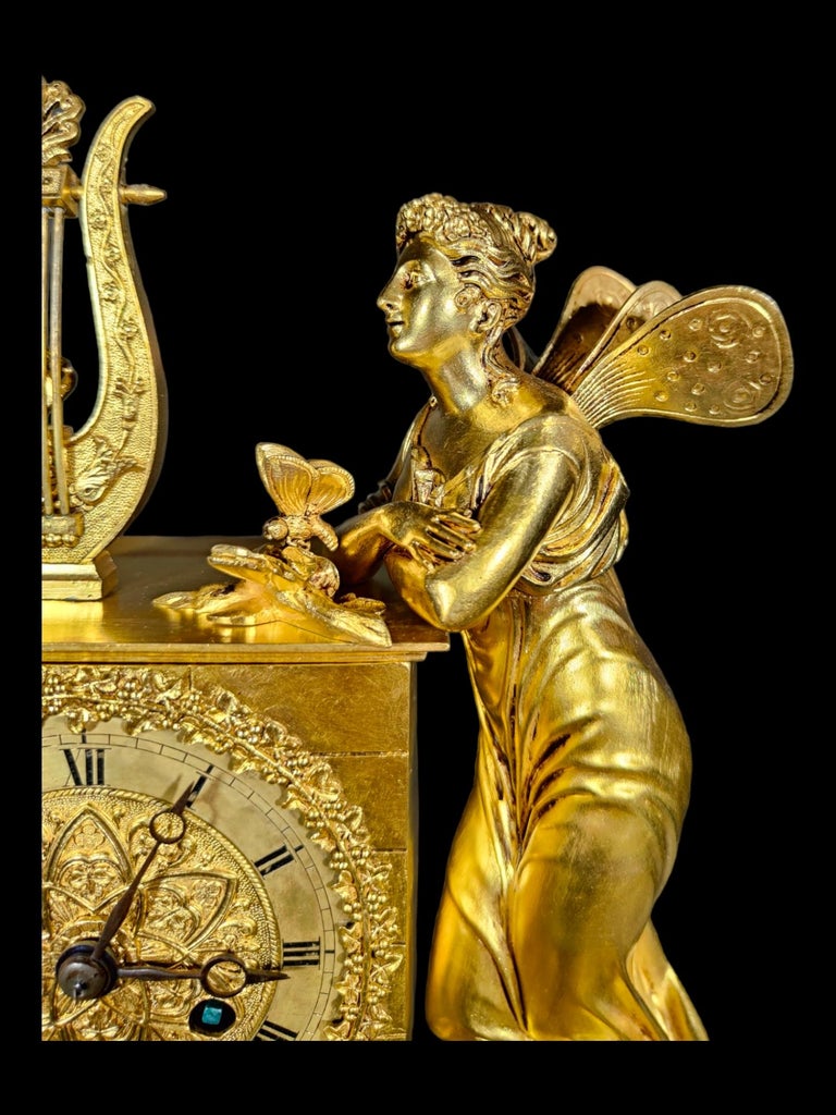 Antique Clock in Gilt Bronze with Automaton For Sale at 1stDibs