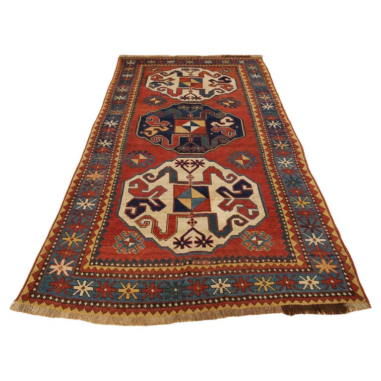 Antique Cloudband "Chondorezk" Kazak Area Rug at 1stDibs