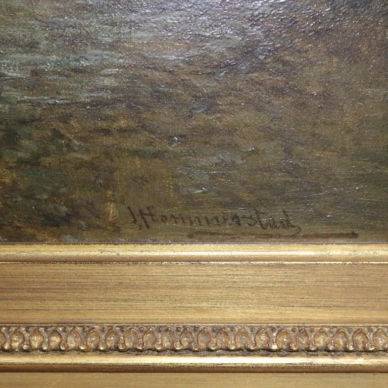 Antique Coastal Oil on Canvas Painting by John Olsen Hammerstad, Circa ...