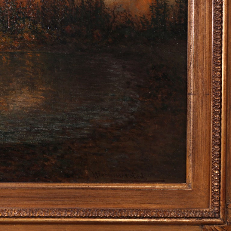 Antique Coastal Oil on Canvas Painting by John Olsen Hammerstad, Circa ...