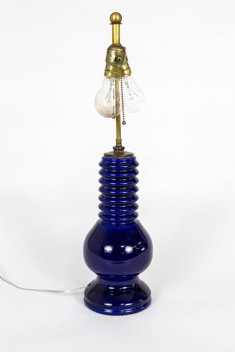 Antique Cobalt Blue Porcelain Insulator as Lamp at 1stDibs | vintage ...