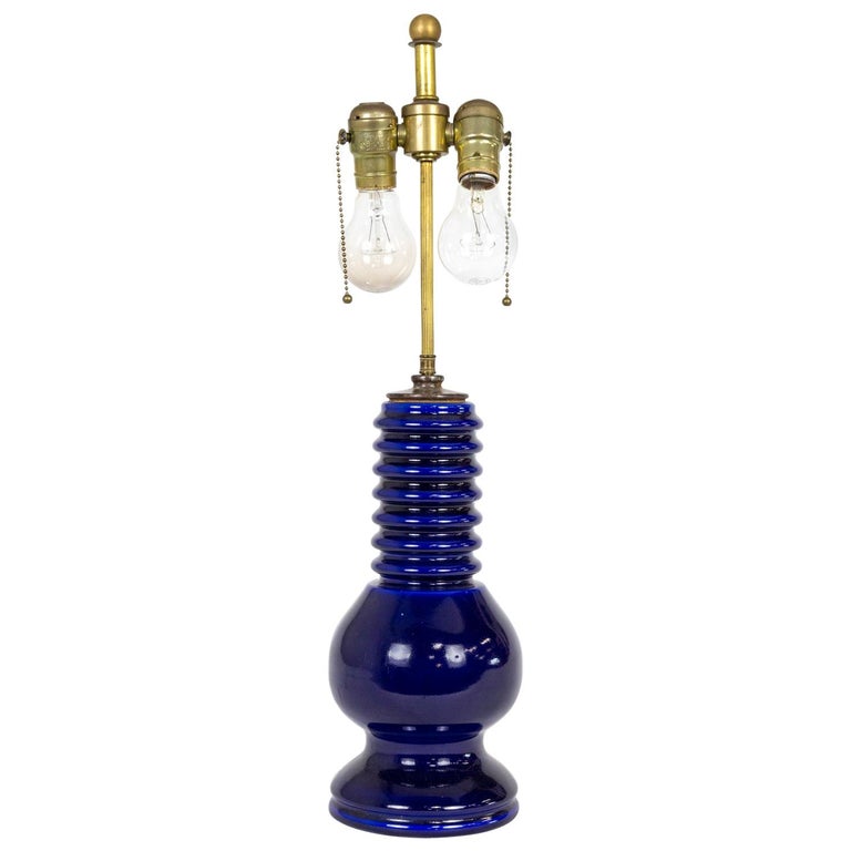 Antique Cobalt Blue Porcelain Insulator as Lamp at 1stDibs | vintage ...