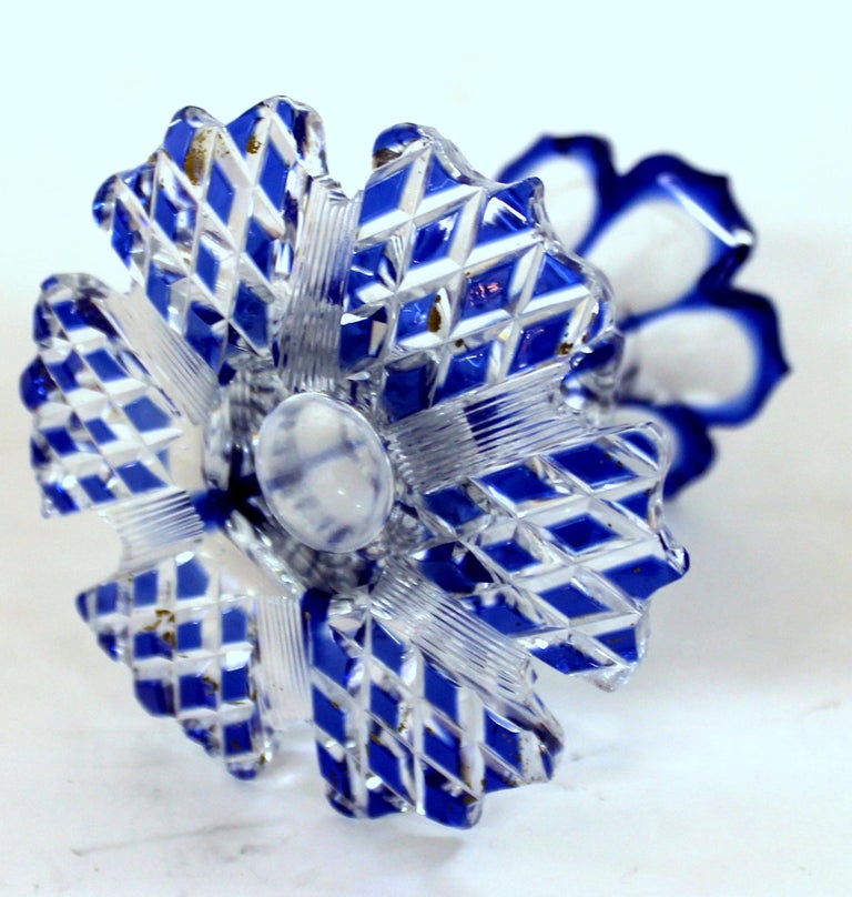 Antique Cobalt "Cut to Clear" Overlay Crystal Scent Bottle at 1stDibs