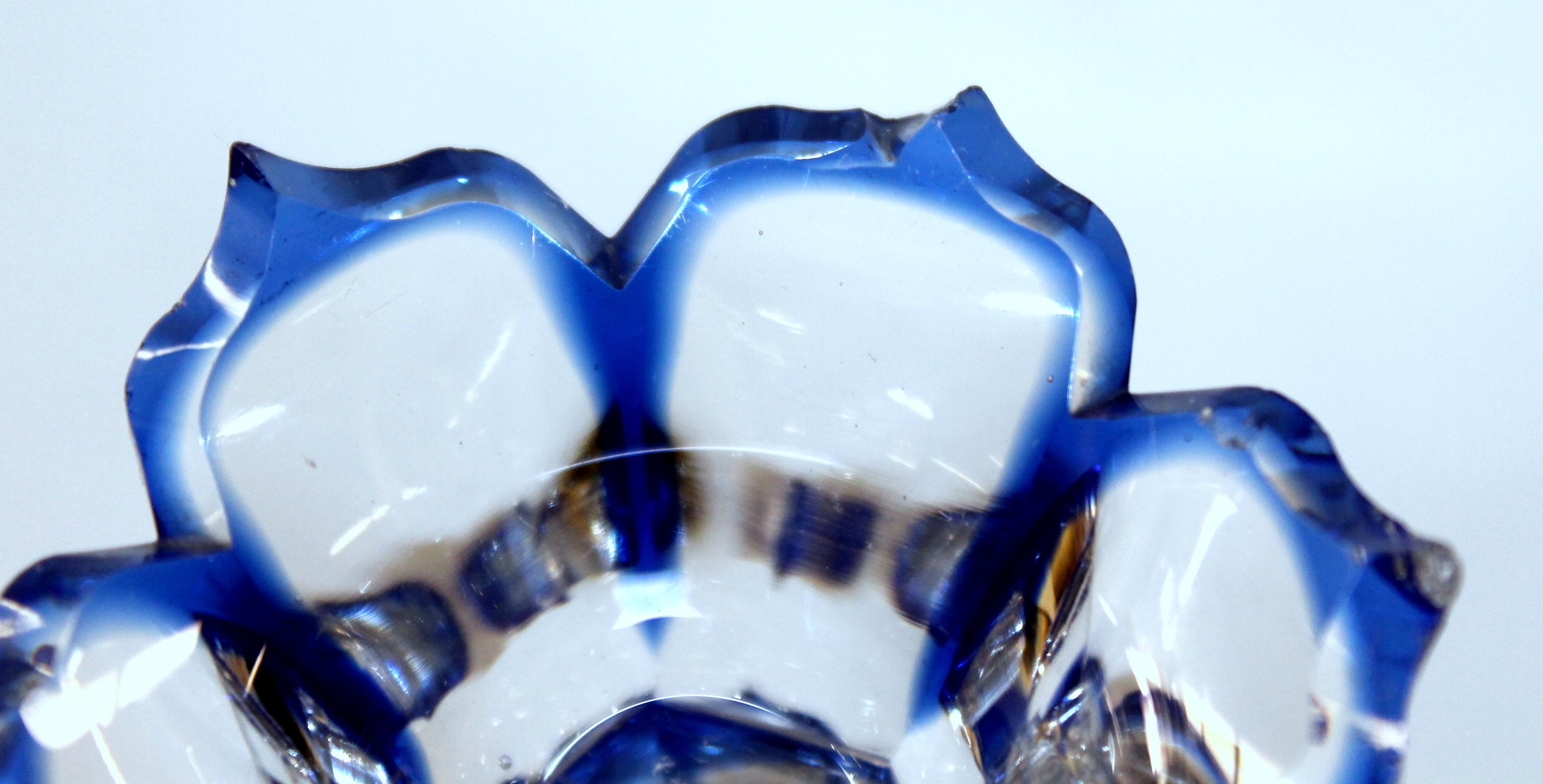 Antique Cobalt "Cut to Clear" Overlay Crystal Scent Bottle at 1stDibs