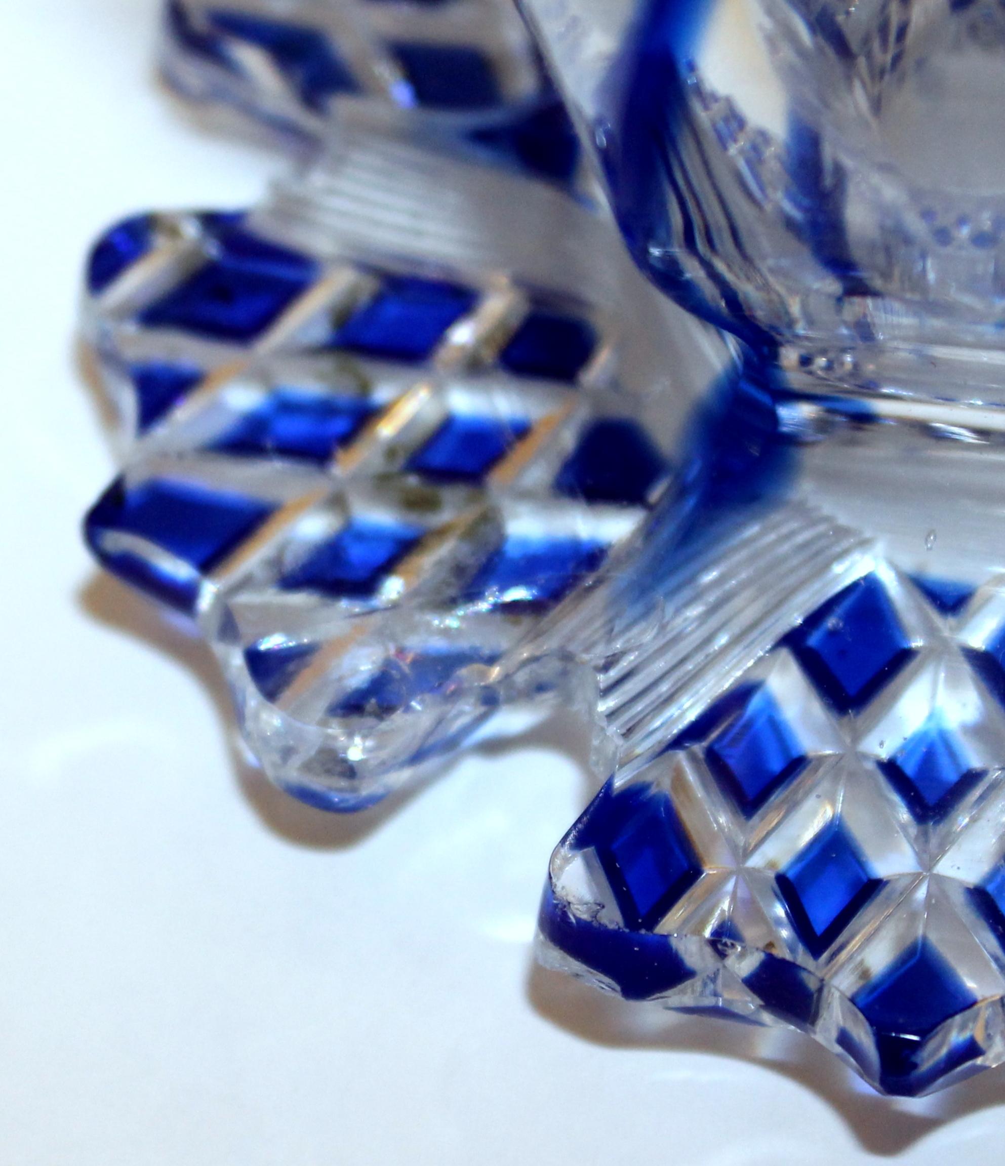 Antique Cobalt "Cut to Clear" Overlay Crystal Scent Bottle at 1stDibs