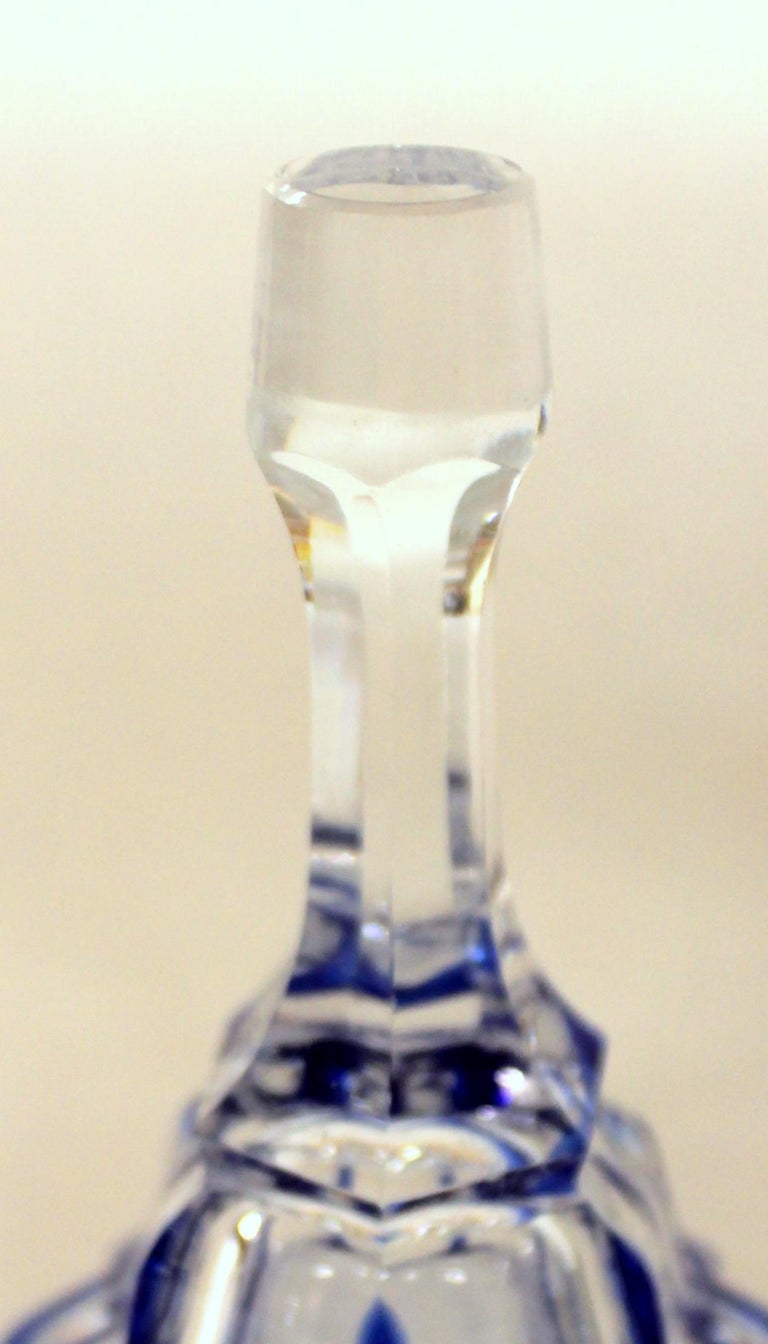 Antique Cobalt "Cut to Clear" Overlay Crystal Scent Bottle at 1stDibs