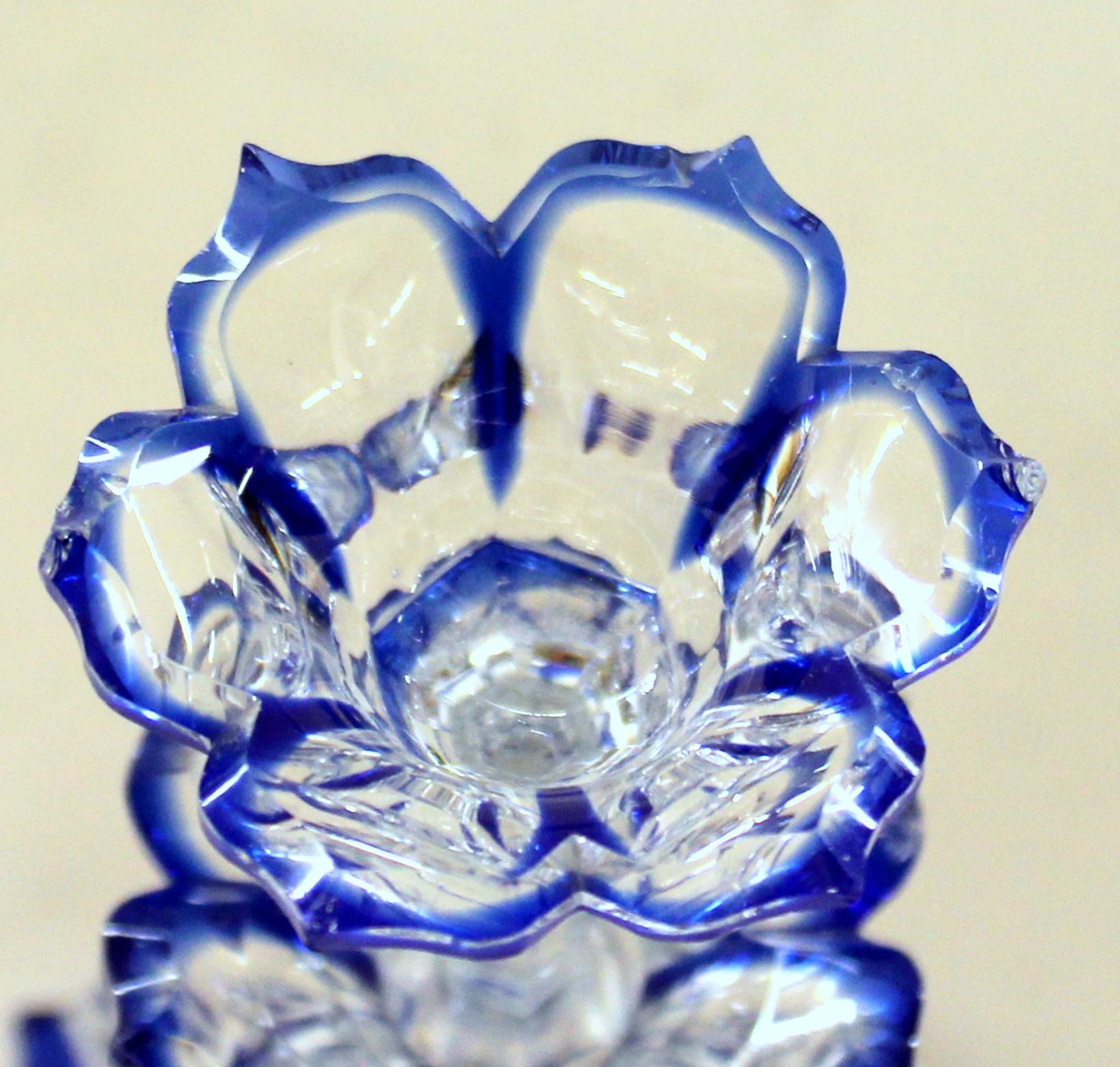Antique Cobalt "Cut to Clear" Overlay Crystal Scent Bottle at 1stDibs
