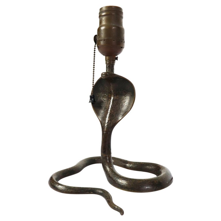 Antique Cobra Table Lamp at 1stDibs | cobra lamp vintage