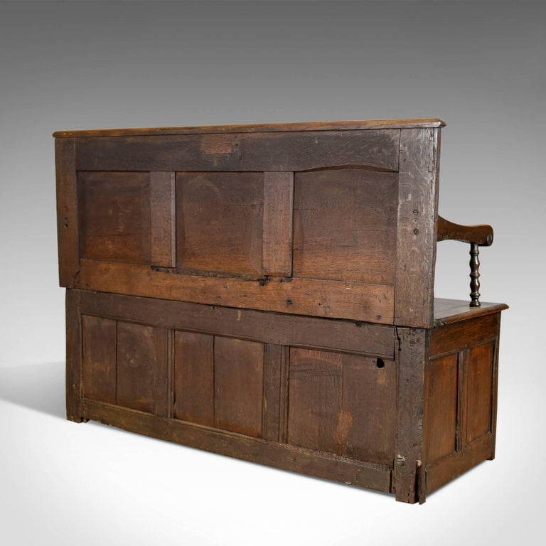 Antique Coffer Settle, English, Oak, Hall, Bench, Seat, circa 1700 at ...