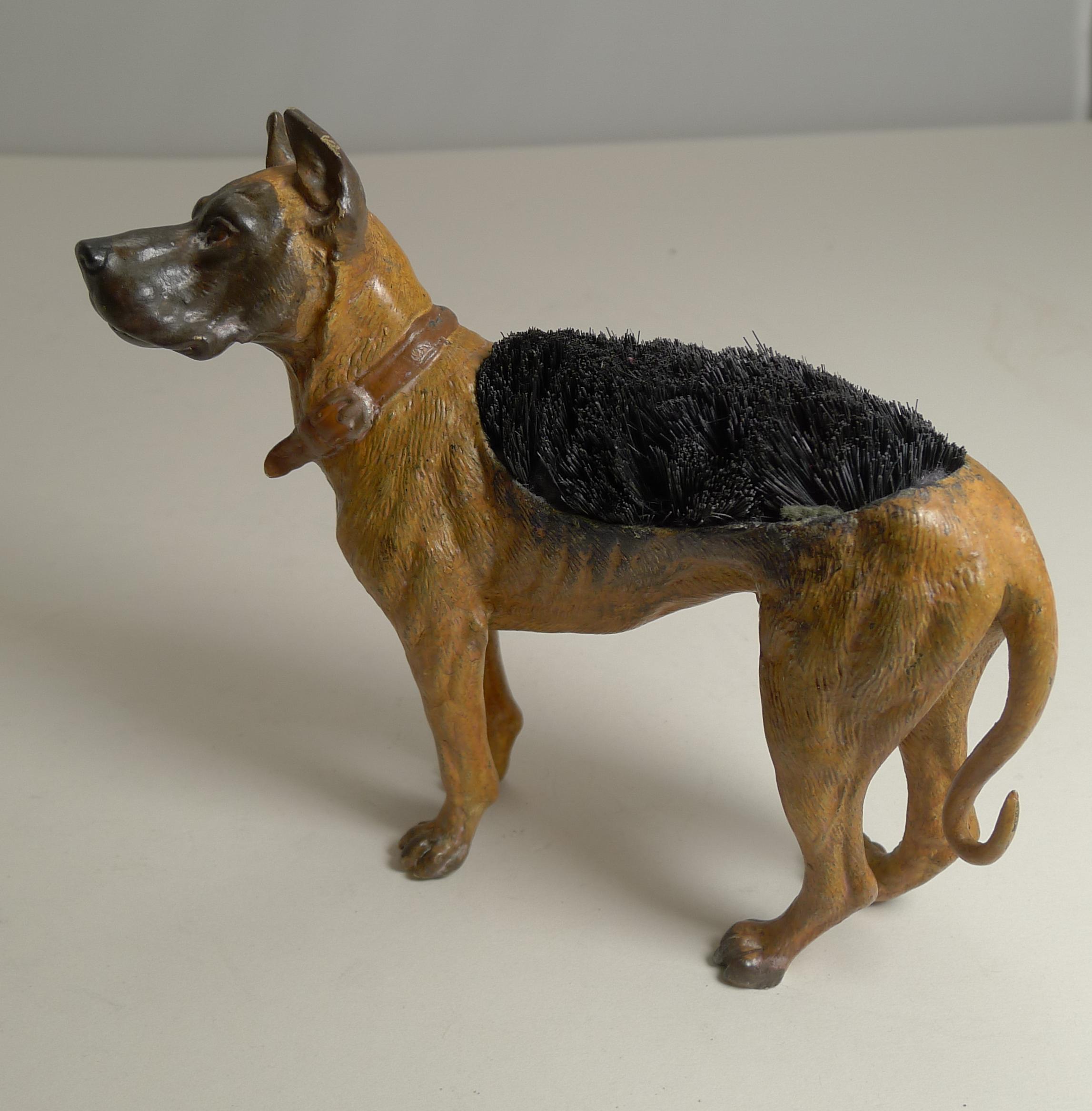 Antique Cold Painted Bronze Pen Nib Wipe circa 1890, Dog, Great Dane at ...