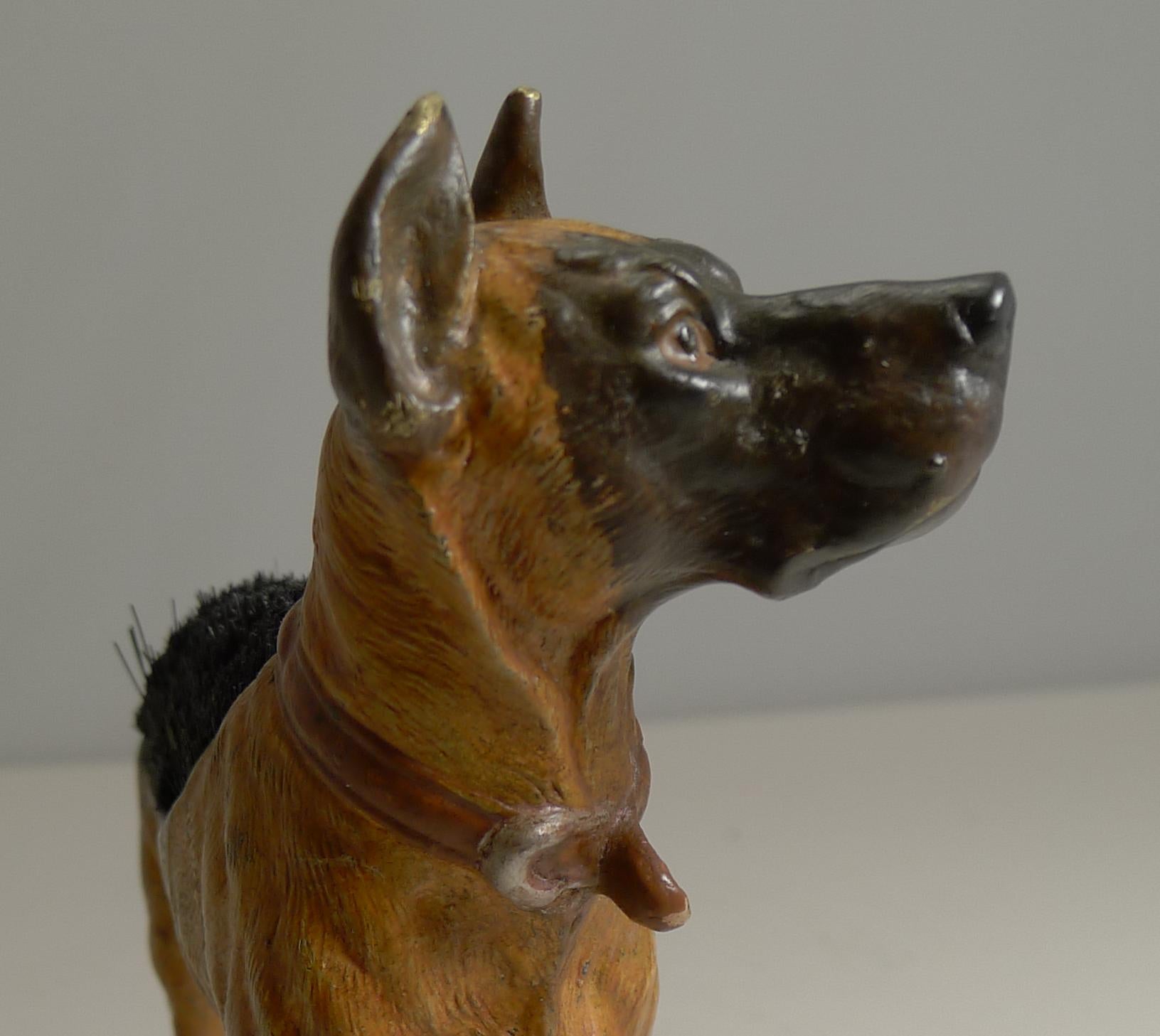 Antique Cold Painted Bronze Pen Nib Wipe circa 1890, Dog, Great Dane at ...