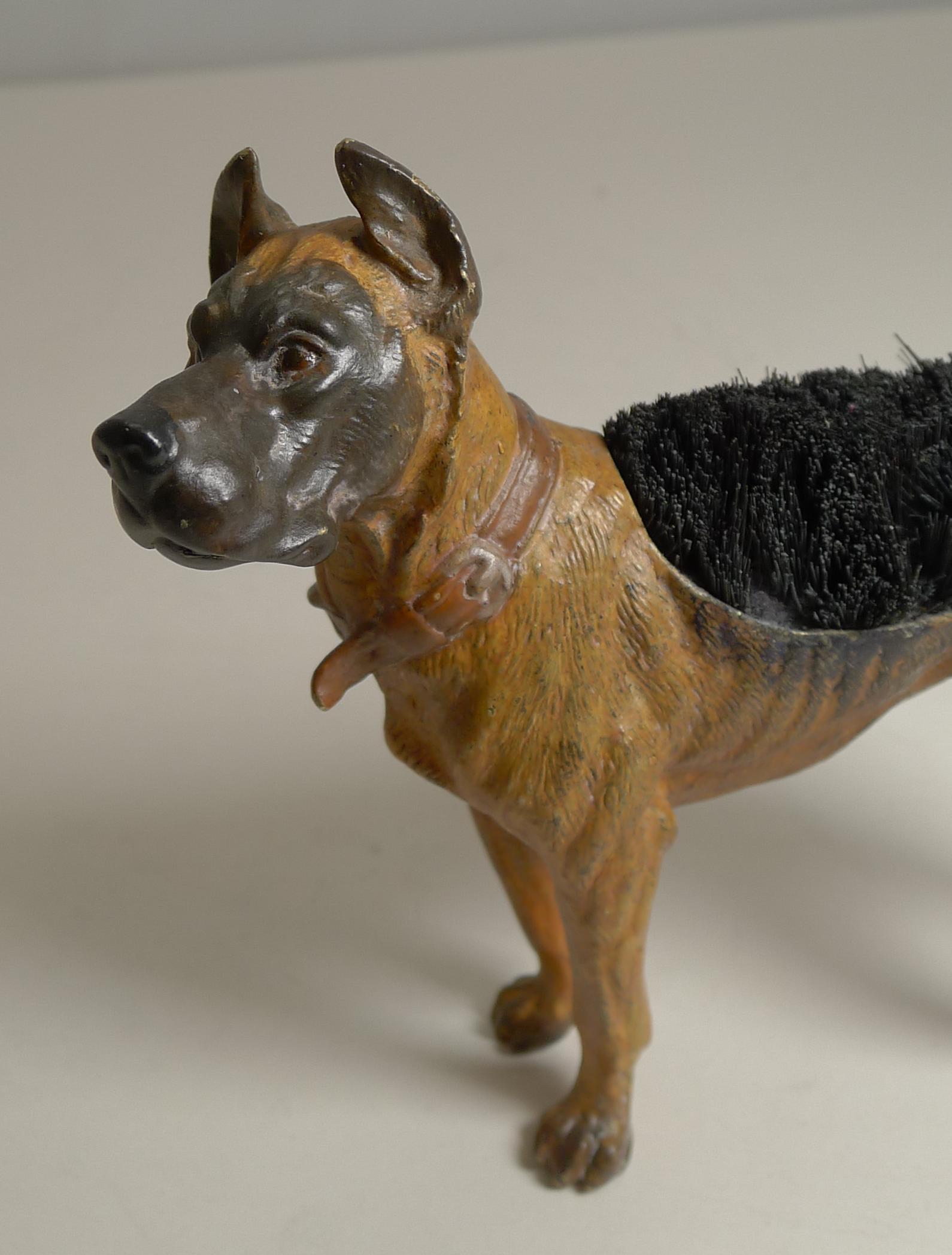 Antique Cold Painted Bronze Pen Nib Wipe circa 1890, Dog, Great Dane at ...