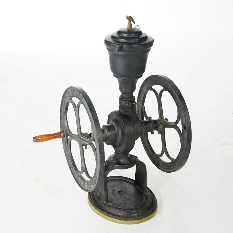 Antique Coles Country Store Cast Iron Coffee Grinder with Eagle Finial ...