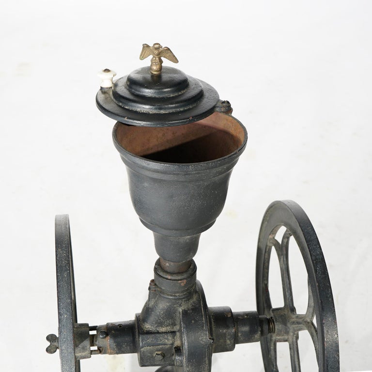 Antique Coles Country Store Cast Iron Coffee Grinder with Eagle Finial ...