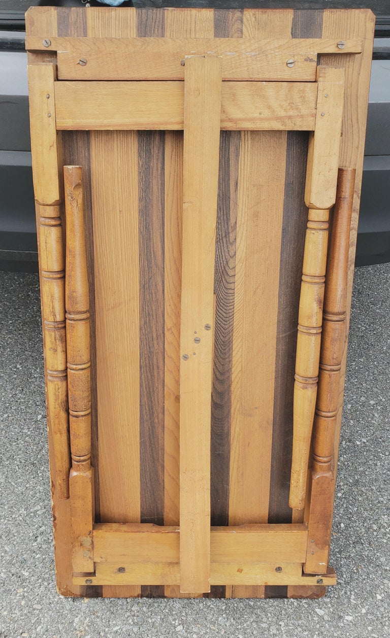 Antique Collapsable Wood Industrial Work Table with Ruler For Sale at ...