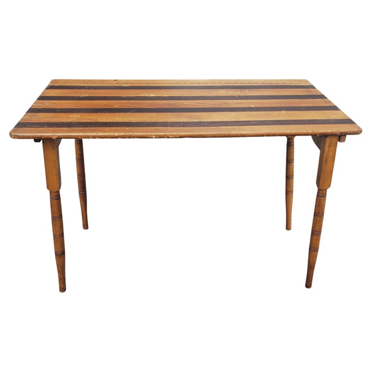 Antique Collapsable Wood Industrial Work Table with Ruler For Sale at ...