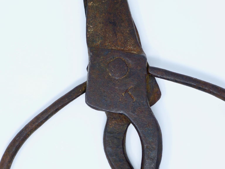 Antique Colonial Forged Iron Scissors, 19th Century at 1stDibs