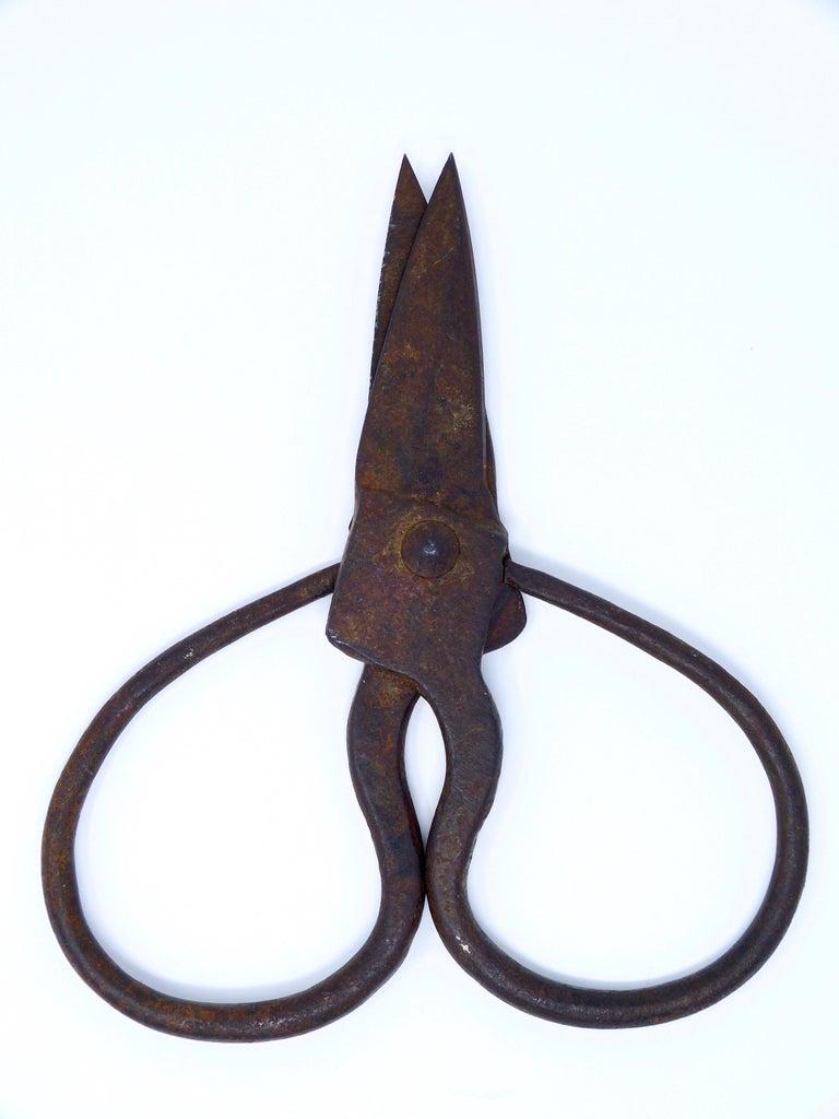 Antique Colonial Forged Iron Scissors, 19th Century at 1stDibs