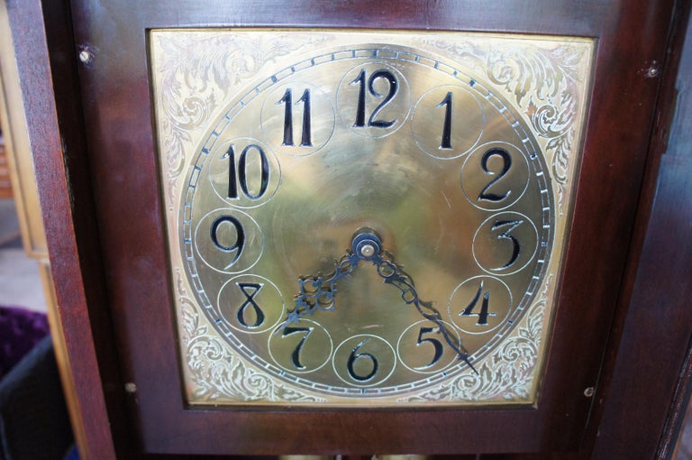 Antique Colonial Mfg Co Empire Style Mahogany Grandfather Clock German ...